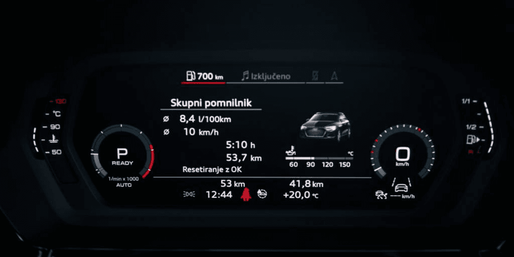 Consumption Display Units, Audi S3 2020